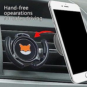 HOMEFOX Holder Car Mount Compatible for Popsocket Collapsible Grips- 2 Pack Mount for Car Vent, Socket Car Holder for iPhone with Secure Vent Clip for Horizontal Air Vent ONLY, Black