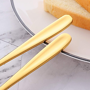 Buyer Star Butter Knives, 18/10 Stainless Steel 6.10 Inch Gold Cheese Spreader Knives Set in Black Gift Box, Dishwasher Safe, Set of 8