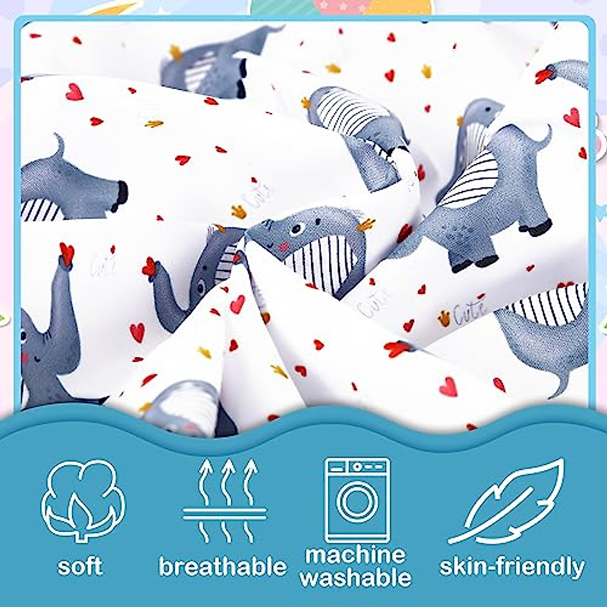 Kinlop 6 Pcs Changing Pad Cover and 6 Pcs Changing Pad Liners for Baby Girls Boys, Changing Table Pad Covers Changing Table Cover Liners Rainbow Boho Animal Woodland Changing Pad Sheets