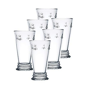 La Rochere Fine French Glassware Embossed with Napoleon Bee 15-ounce Double Old Fashioned Glass, Set of 6