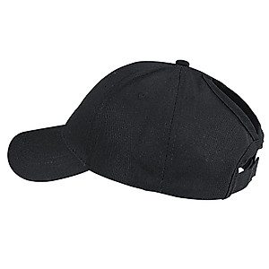 High Ponytail Baseball Hat - Women Messy Bun Hat, Sun Protection Ponycaps Retro Cap Black