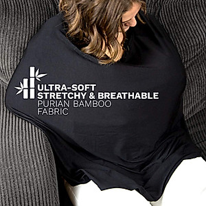 Mothera Baby Car Seat Cover Multi-use Nursing Covers for Breastfeeding Baby Must Haves for First Time Mom Infant Stroller Cover for Baby Boy or Girl, Black