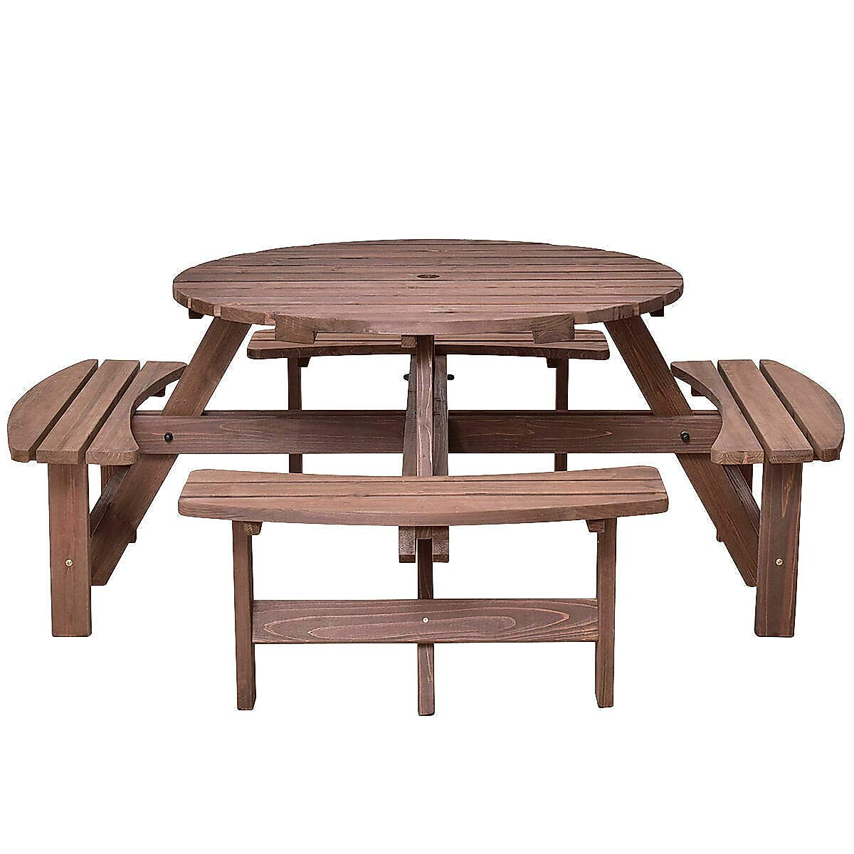 8 Seat Wood Picnic Table Beer Dining Seat Bench Set Pub Garden Yard