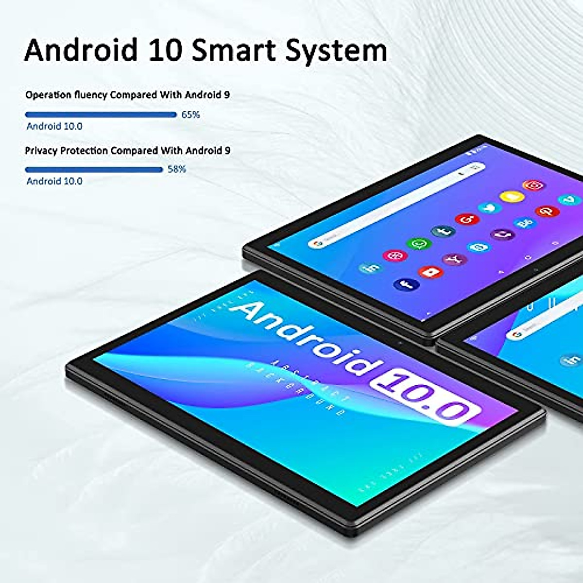 Tablet 10 inch + Tablet Stand, 2GB RAM,32GB Storage, 8MP Dual Camera, 1280x800 IPS HD Display, Quad-Core Processor, Wi-Fi, Bluetooth, GPS, Google Certified Android Tablet, Black
