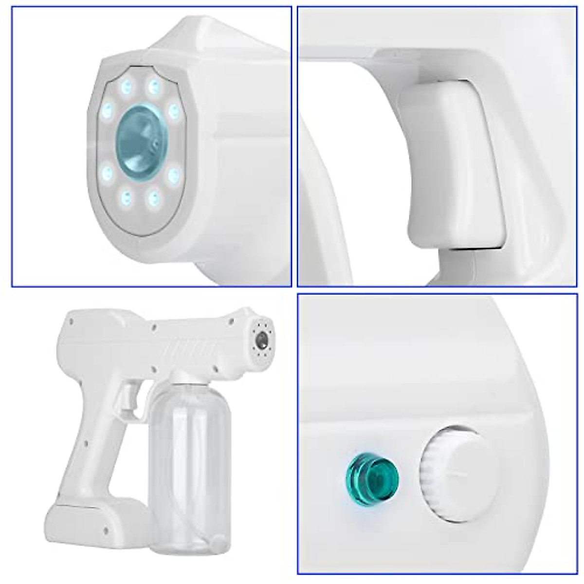 Disinfectant Cordless Gun, Handheld Rechargeable Nano Atomizer 27oz Large Capacity Electric Sprayer Nozzle Adjustable Fogger for Home, Office, School or Garden