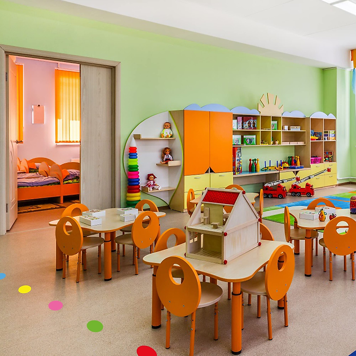 CLEVER SIGNS 30 Pcs 4" Vinyl Dots for Classroom and Kindergarten, Perfect for Floor Marking, School Games and Teaching, Removable Floor Stickers for Classroom, Line Up Spots for Classroom Floor,YELLOW