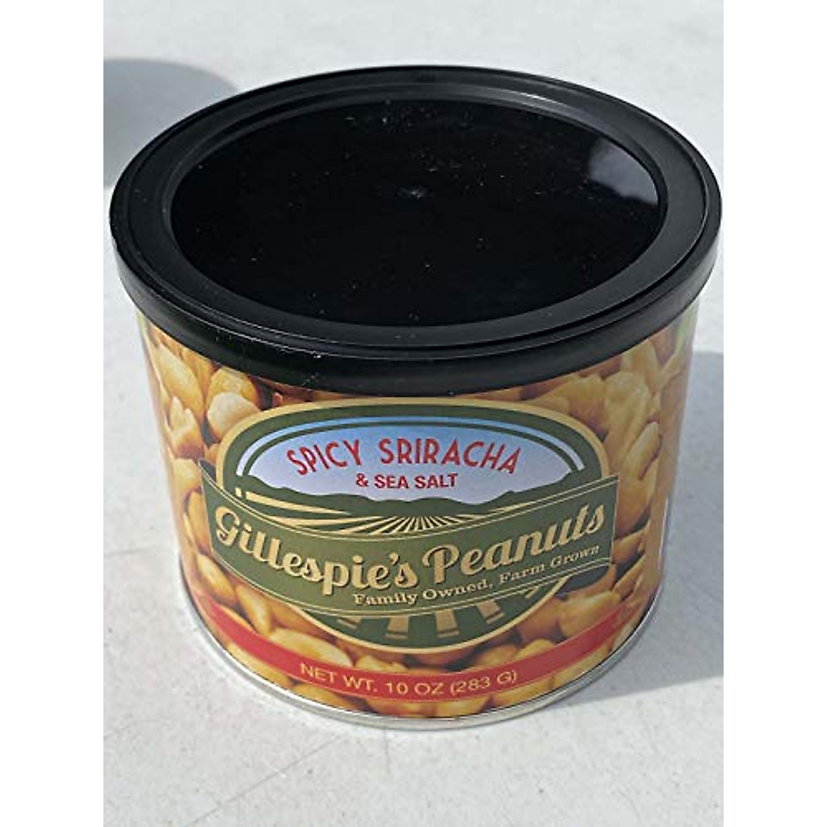 Spicy Sriracha 10oz cans Gillespie's Peanuts grown on our family farm! (3 Cans)