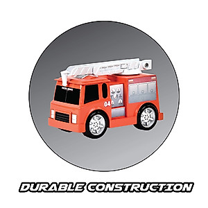 Sunny Days Entertainment Micro Mini City Vehicles – Rescue Toy Car and Truck Set for Kids | Firetruck Helicopter Police Ambulance | Free Wheeling with Moving Parts – Maxx Action