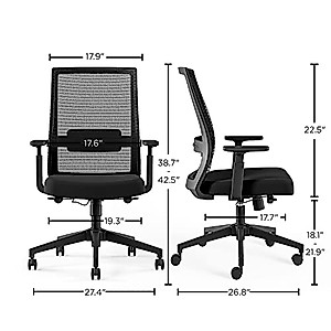 Union & Scale Prestige Marrett Fabric/Mesh Swivel Task Chair, Black, 2/Pack (Un53249-Ccvs)