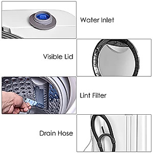 Casart Washing Machine Portable Compact Full-Automatic W/Drain Pump 8 Lbs Cloth Washer and Spinner