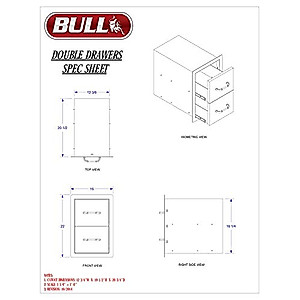 Bull Outdoor Products 56985 Double Drawer, Stainless Steel