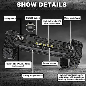 SKUNTUGUANG UTV Interior Lights, Roll Bar Mount LED Dome Light for UTV ATV Polaris RZR Can-Am Truck Car Off Road Vehicle - Black