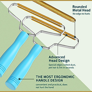 Pet Hair Removal Tool,Cleaner Pro Pet Hair Remover,Fabric Shaver by BSIWWO,Pet Hair Remover for Couch,Lint Shaver,Carpet Rake,Dog Hair Remover and Cat Hair Remover(2pack-Blue)