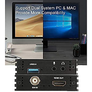YOTOCAP YT-M006 SDI to USB3.0 Video Capture, SDI Pass Through to HDMI Record SDI Live Streaming and Record SDI to HDMI 1080P 60FPS & Mic+Audio HD SDI Video to PC
