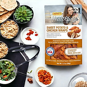 moofin Chicken Wrapped Sweet Potato Dog Treats, 3.5 Oz. - Healthy Dog Treats, Bundle with SS Pet Training Whistle, Nutritious Chicken Breast & Rich Sweet Potatoes Training Treats [Pack of 3]