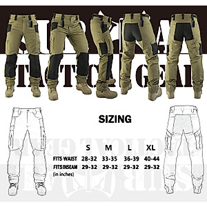 Survival Tactical Gear Combat Pant Motorcycle Riding Pants Ripstop Military Camo Trousers for Camping Hiking (Ranger Green(Pro), M)