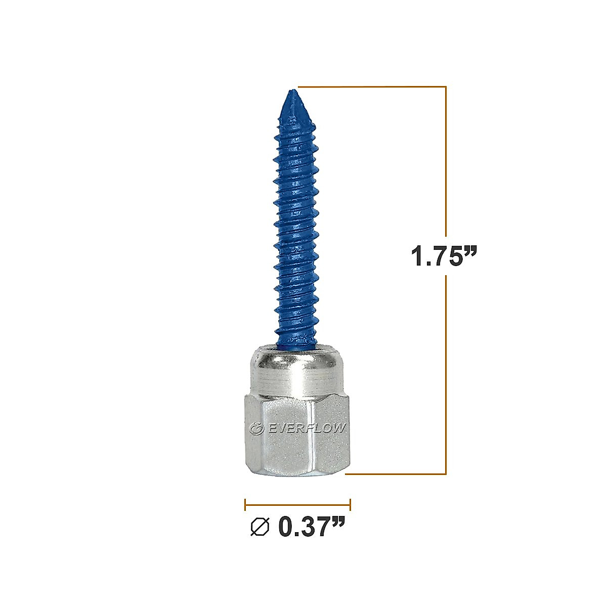Sammys 8059957-25 Vertical Anchor Super 3/8 in. Threaded Rod Fitting, 5/16 x 1 3/4 in. Screw, Silver and Blue, 25 Piece