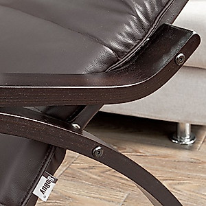 Haotian New Relax Rocking Chair Lounge Chair with Adjustable Footrest and Removable Side Bag, FST20-BR