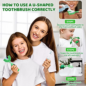 ZMRZ Toddler Toothbrush, U-Shaped Kids Toothbrush for 2-6 Years, Baby Toothbrush with Food Grade Soft Silicone, 360° Manual Whole Mouth Toothbrush for Kids