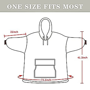 BYF American Flag Blanket Hoodie for Women Men Oversized Wearable Blanket Sweatshirt, Super Warm Sherpa Hooded Blanket for Adults Cozy Thick Flannel Blanket Hoodie with Sleeves and Giant Pocket