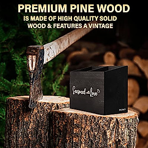 Acenity Kitchen Utensil Holder, Cute Kitchen Utensil Organizer, Wooden Utensil Holder, Lovely Kitchen Countertop decor (Black)