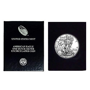 2021 American Silver Eagle in Plastic Air Tite and Blue Gift Box with our Certificate of Authenticity Dollar Uncirculated US Mint