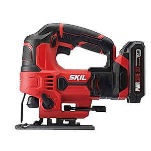 SKIL PWR CORE 20V 7/8 Inch Stroke Length Jigsaw Includes 2.0Ah PWR CORE 20 Lithium Battery and Charger - JS820302