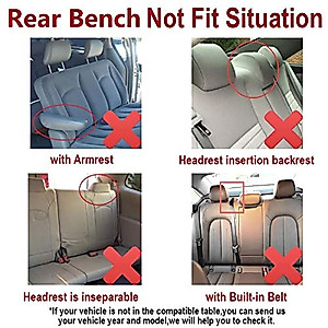 Flying Banner Car Seat Covers Set Front Seats and Rear Bench Polyester Cover Embossed Fabric Block Pattern Black