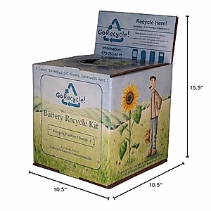 GoRecycle Large Battery Recycling Box - 50lbs Max. - Pre-Paid Return Shipping