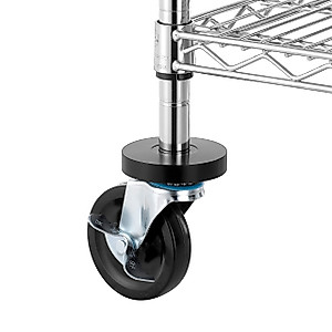 Finnhomy 3-Tier Commercial Grade Rolling Cart, Heavy Duty Utility Cart, Carts with Wheels and Double Side Handles, Kitchen Cart Trolley on Wheels, Metal Serving Cart with 500 lbs Capacity, NSF Listed