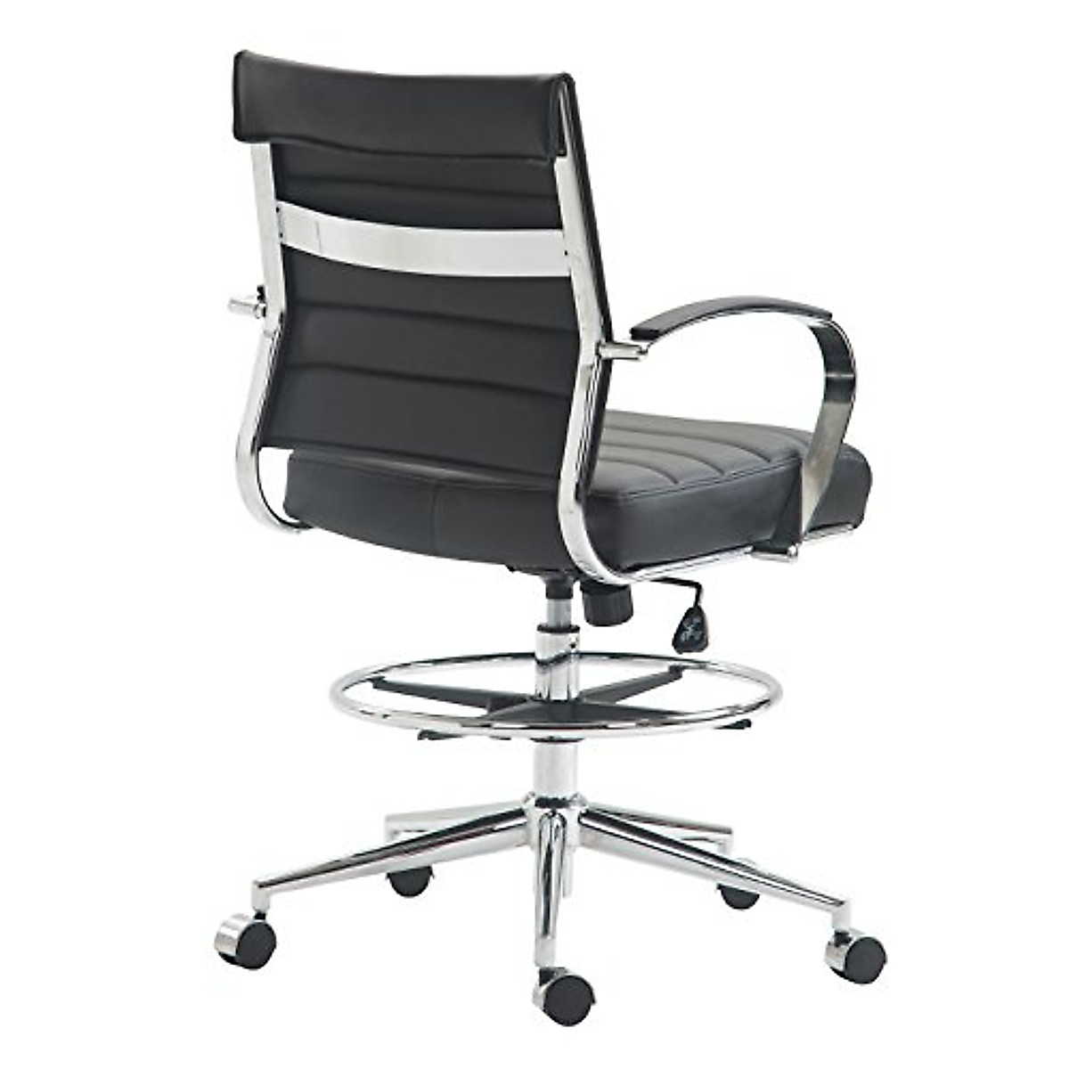 EdgeMod Tremaine Drafting Chair in Vegan Leather, Black