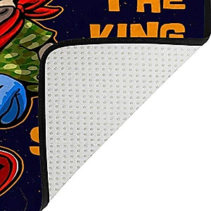 Area Rugs ﻿Funny Pug Dog Cute Character Skateboard Ultra Soft Indoor Floor Non-Slip Area Rug for Living Room Kid Bedroom Dining Room Home Decor Carpet Large Size 5'3"x 4'