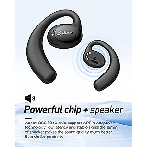 VIDONN Open Ear Headphones Wireless Bluetooth 5.2 OpenBuds T2 Sport Open Earbuds Non Bone Conduction with Earhook and Charging Case for Sports Running Headphones Exercise Around Ea (White)