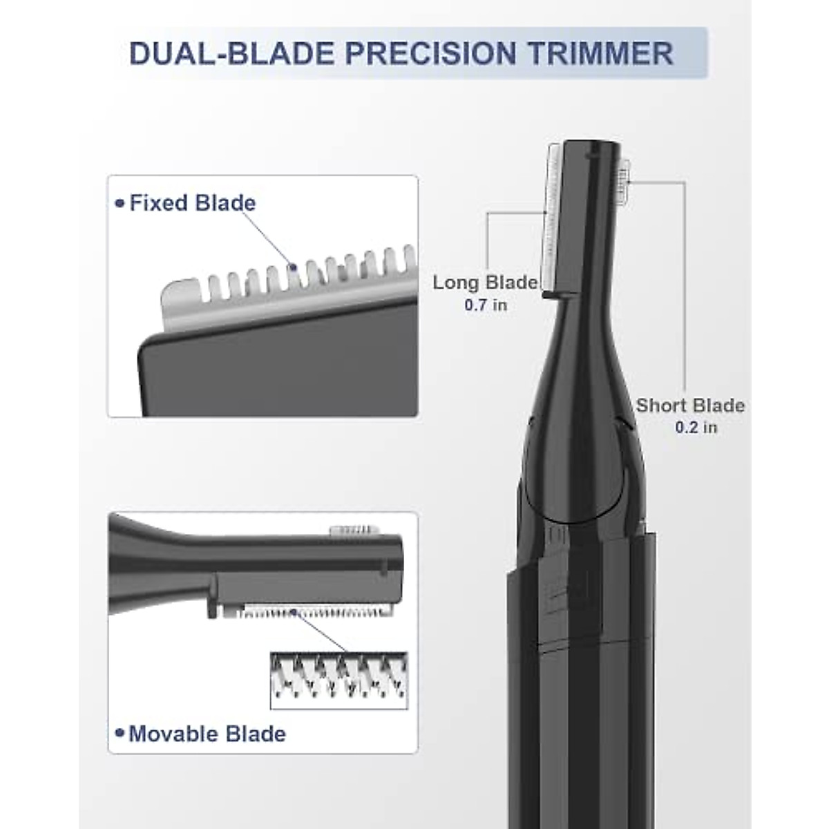 GAERUO Electric Eyebrow Trimmer, Painless Portable Eyebrow Shaper Trimmer Kit for Women Men, Eyebrow Hair Trimmer with Battery for Face Lips Armpit Leg Body