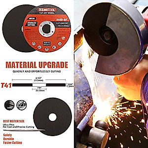 KingTool 27pcs Angle Grinder Wheel Set, Grinder Disc Set Includes 20pcs Cutting Wheel, 5pcs Grinding Wheel, 2pcs Flap Discs with 4-1/2" Diameter and 7/8" Arbor for Steel and Stainless Cutting Grinding