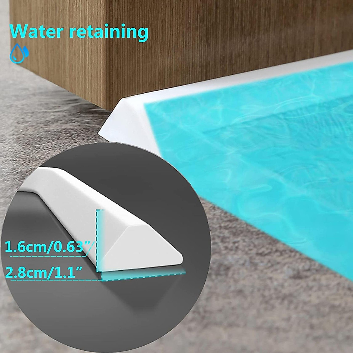 KFJZGZZ Shower Threshold Water Dam,Collapsible Bath Shower Barrier,Bathroom Water Stopper Flood Shower Barrier,Silicone Sink Water Splash Guard for Kitchen and Bathroom