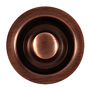 SinkSense 3.5" Disposal Flange Drain with Stopper, Antique Copper