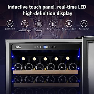 Wine Cooler Refrigerator, Velieta 179 Bottles Professional Wine Cellars with Powerful Compressor,Quiet Operation and Elegant Design for The Wine Enthusiast, silver, 23.5inches×27.2inchesx62.9inches