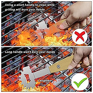 2 Pack BBQ Grill Scraper Gifts for Men, Stocking Stuffers for Men, Gifts for Women Dad Mom Husband, Bristle Free Safe BBQ Scraper Fits Any Grilling Grate or Smoker Cleaning Tool and Kitchen Gadgets