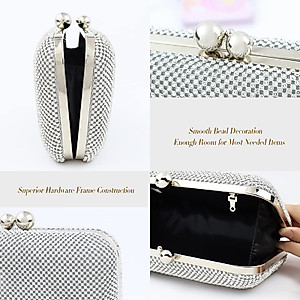 Bellawish Silver Clutch Purses for Women Wedding Rhinestones Crystal Women'S Evening Clutch Handbags for Bridal Parites Prom