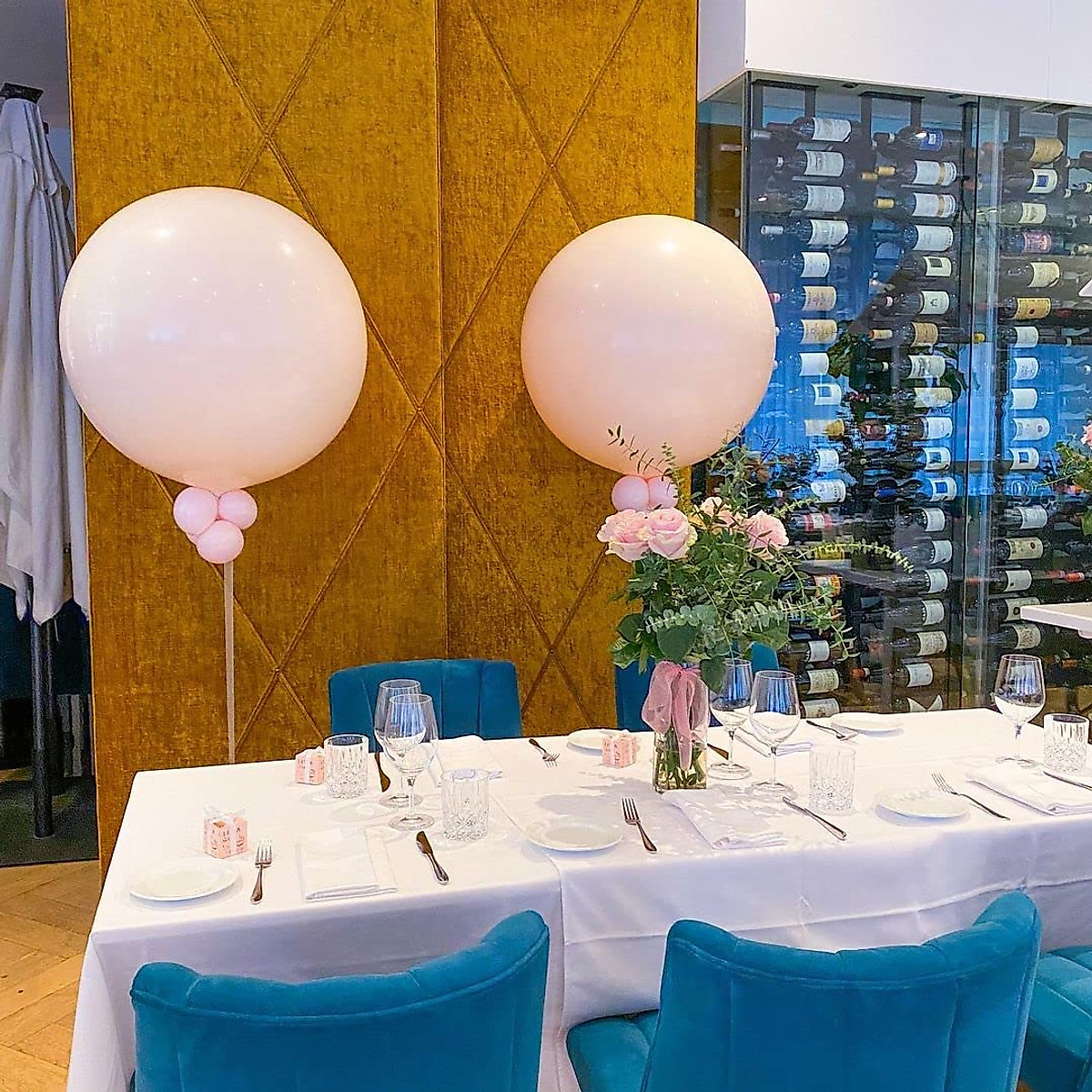 VUMSUM 36 inch Pastel Balloons for Parties 5 pcs Macaron Latex Balloons for Birthday Wedding Engagement Anniversary Christmas Festival Picnic or Any Friends & Family Party Decorations-Blush