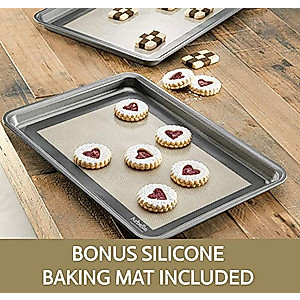3-Tier Collapsible Cooling Rack - Bonus Baking Mat Included - Expandable & Foldable Cookie Cooling Wire Rack - Baking Rack - Foldable Cooling Rack For Baking Supplies - Premium Quality & Sturdy Legs