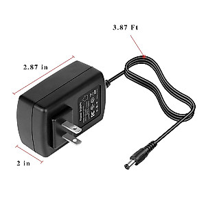 12V 3A Power Supply Adapter SUEPRNIGHT AC 100-240V to DC 12 Volt Power Supply Transformer Converter with 5.5mm x 2.1mm Plug for Router Led Strip Lights CCTV Camera