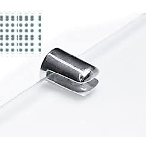 BSM Marketing 15 3/4" x 4" Toughened 1/4" Glass Shelf with Curved Corners and Chrome Finish Supports