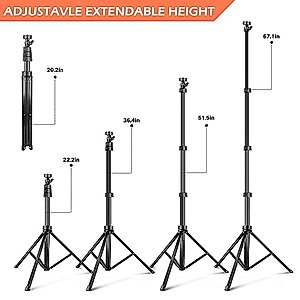 Aureday 67'' Cell Phone Tripod Stand with Remote Control - Versatile Selfie Stick Tripod for Live Streaming, Vlogging, and More - Compatible with iPhone, Android, GoPro, Cameras