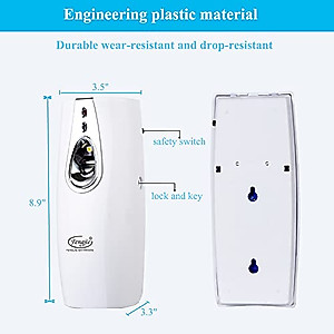 Air Fresheners Spray, FENGJIE Automatic Air Freshener Spray Dispenser, Compatible with Universal 10 fl.oz Air Freshener Refills, Wall Mounted/Stand Refill Aerosol Dispenser, White