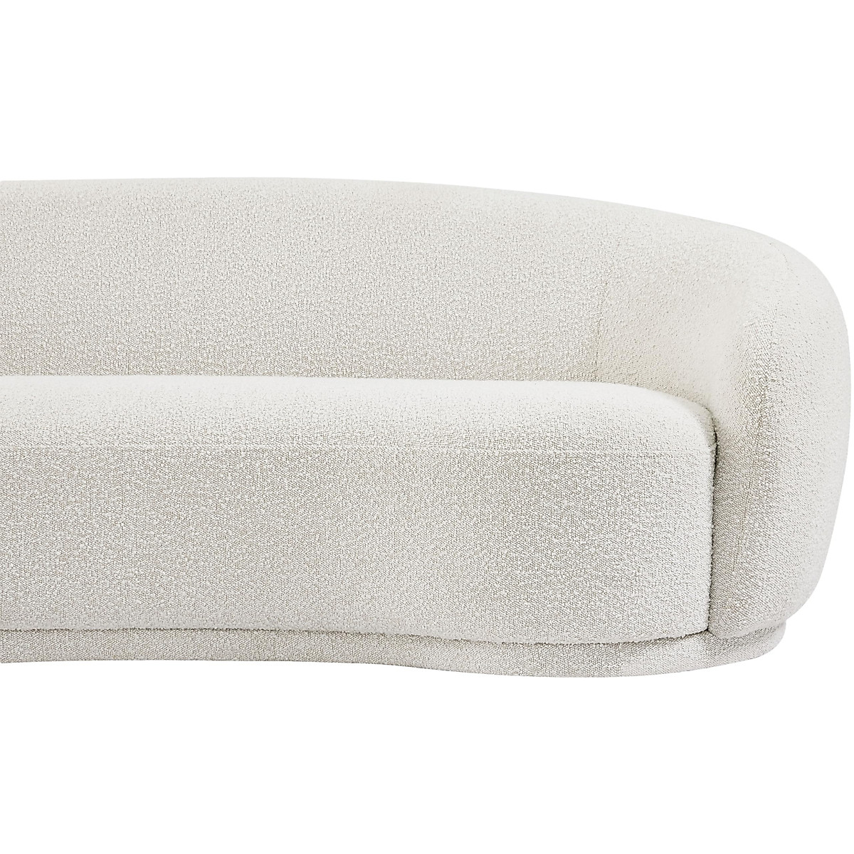 Meridian Furniture 693Cream-S Hyde Collection Modern | Contemporary Boucle Fabric Upholstered Sofa, Cream, 89.5" W x 38" D x 27.5" H