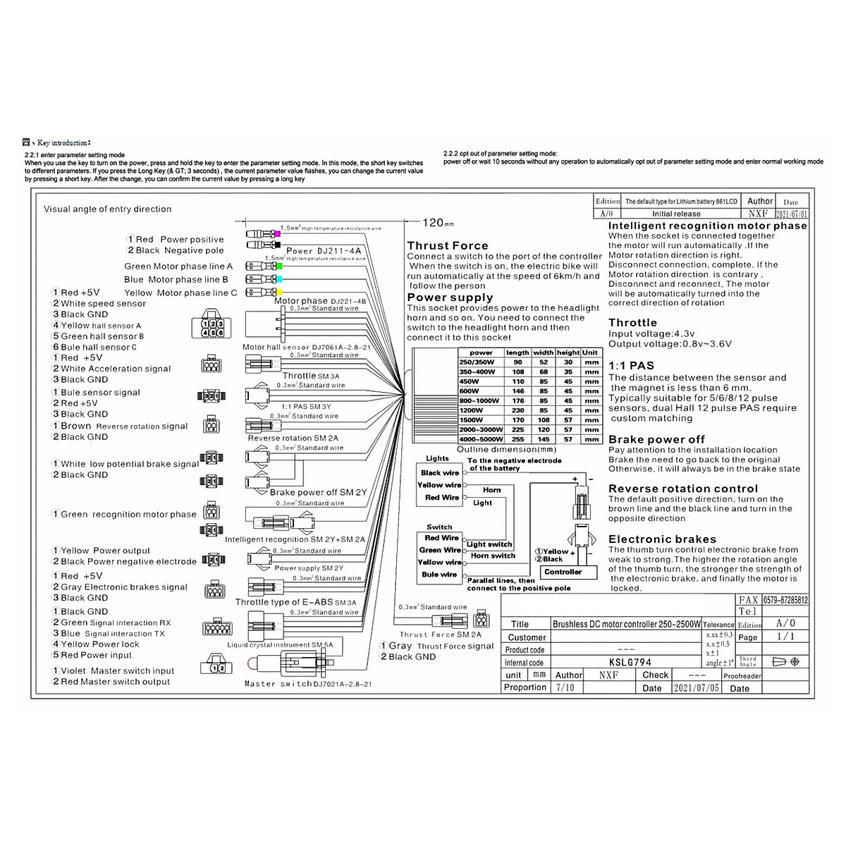 VBESTLIFE 36/48V 500W Electric Brushless Motor Controller Kit,Electric Bike Brushless Controller with LCD Display Throttle Grip Kit