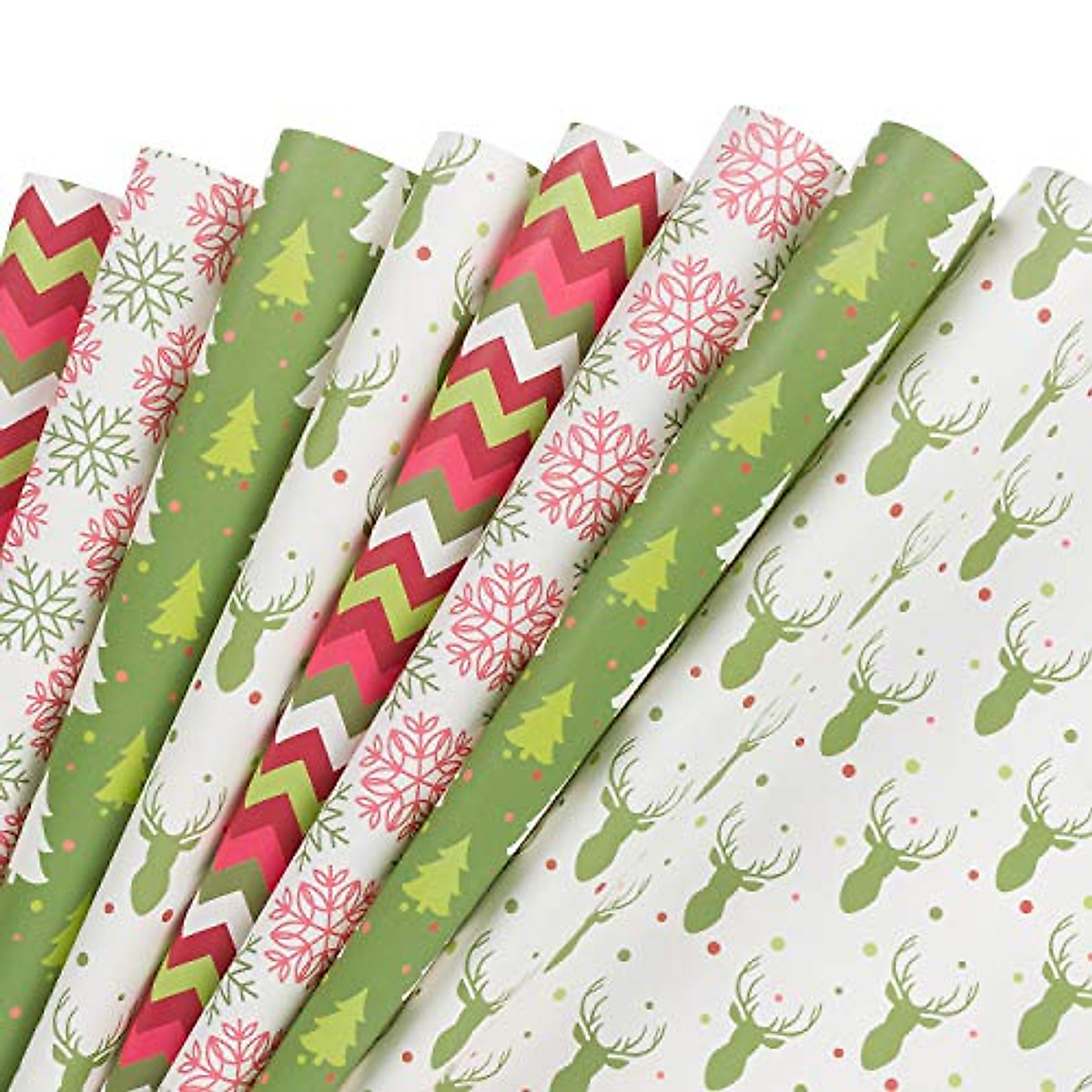 WRAPAHOLIC Wrapping Paper Sheet - Christmas Kraft Wrapping Paper - 1 Roll Contains 8 Sheets - 17.5 inch X 30 inch Per Sheet
