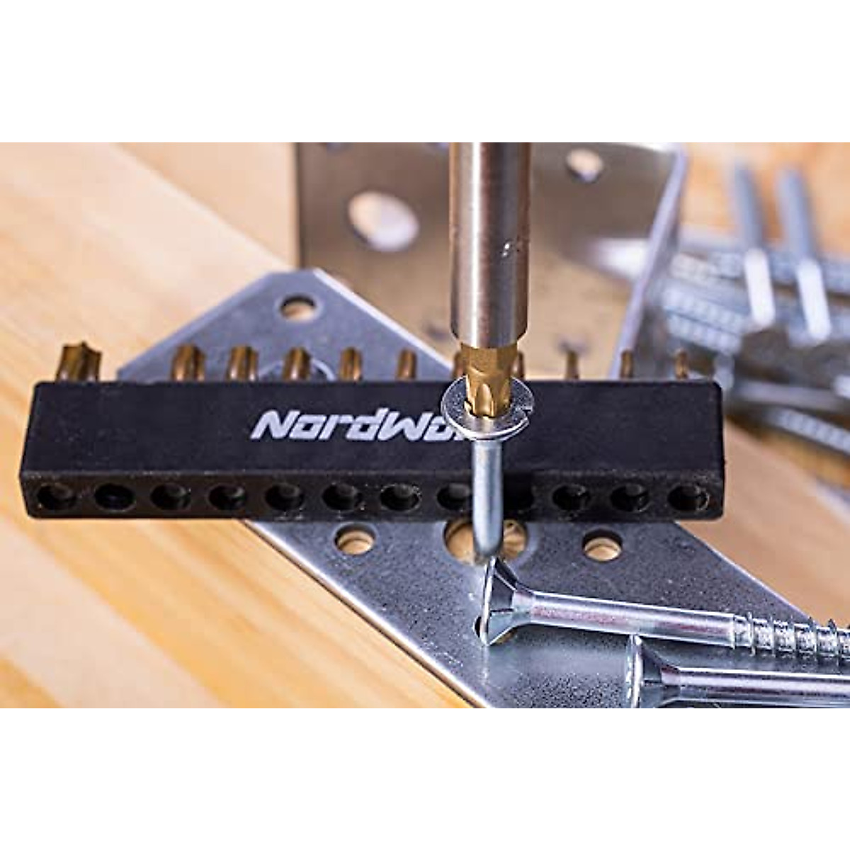 NordWolf 12-Piece Torx Bit Set, Titanium Nitride Coated 6 Point Screwdriver Star Bits Made From S2 Alloy Steel, Sizes T5 to T40